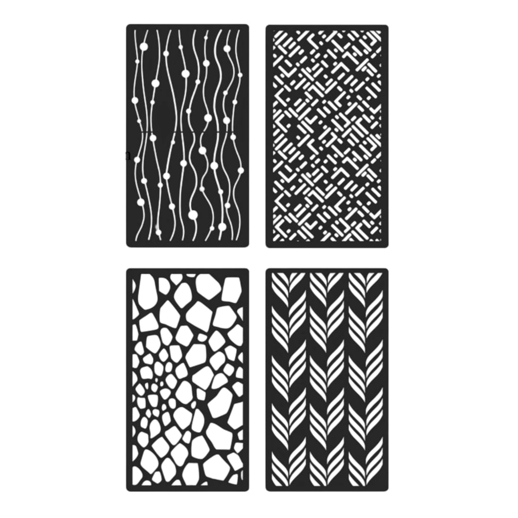 4 Pcs Plant Stencils Template Branches Drawing Stencils Hollow Out ...