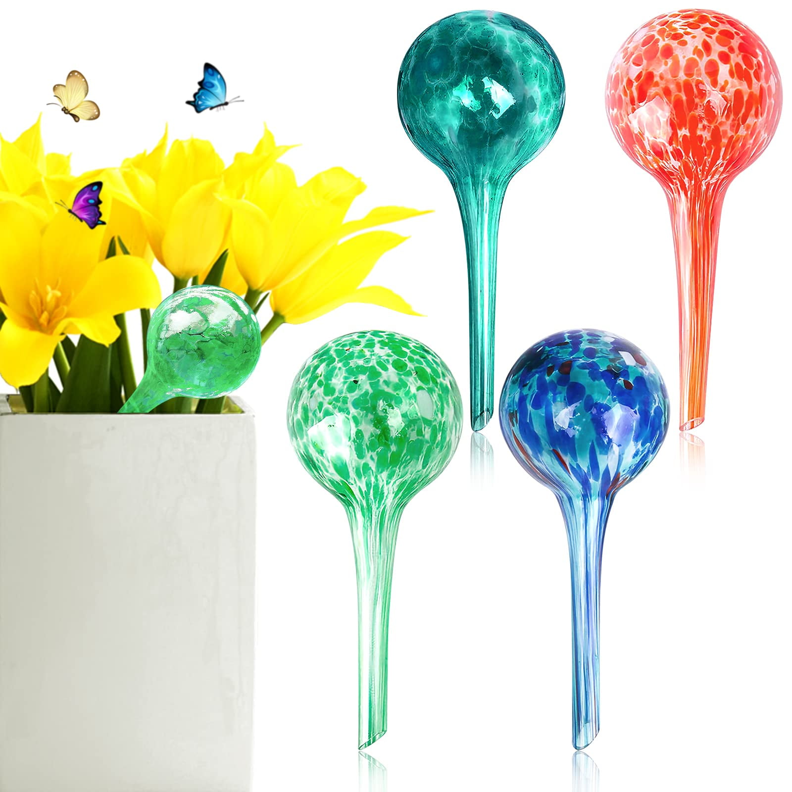 4 Pcs Plant Watering Globes, Self-Watering Device Plant Glass Bulbs ...