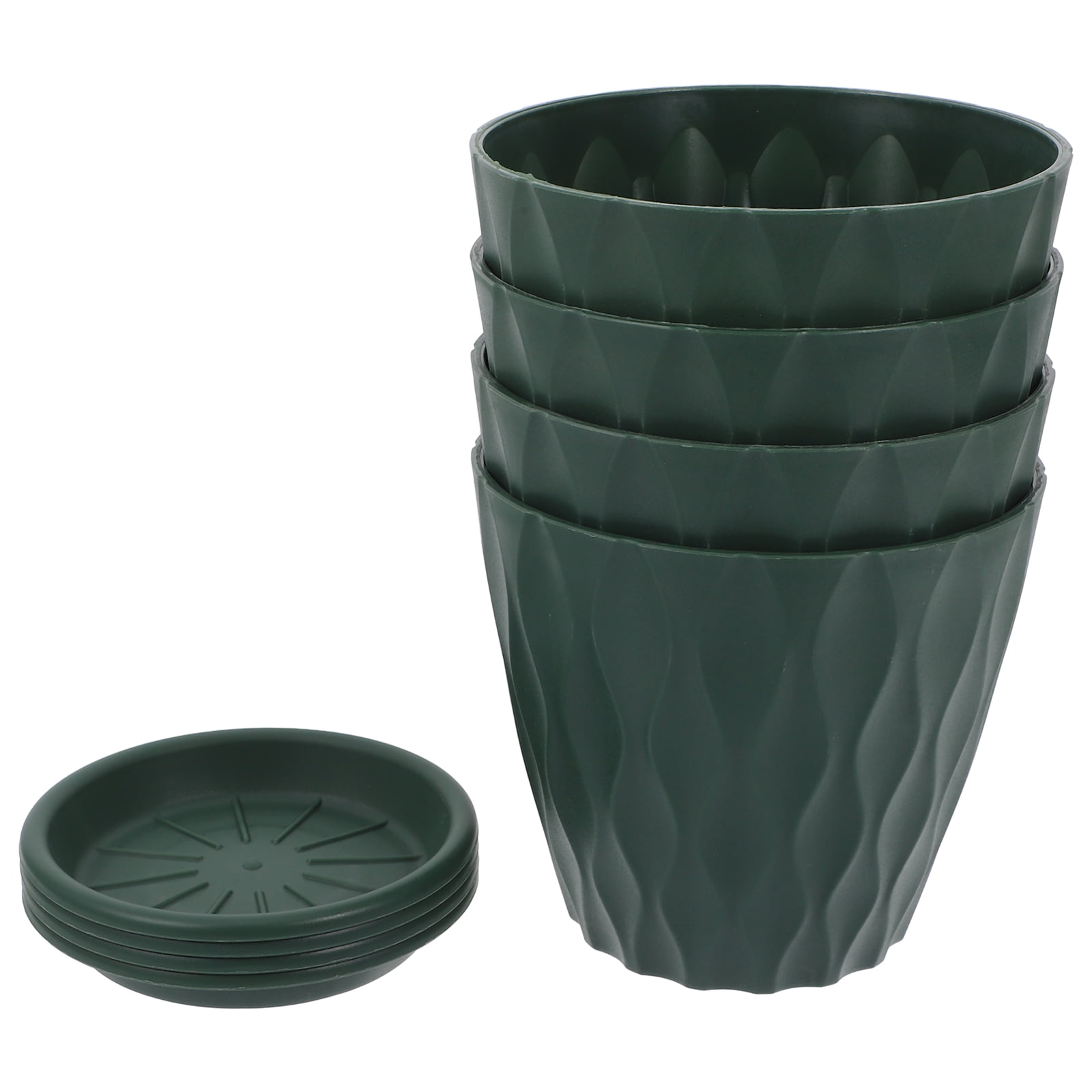 4 Pcs Planter with Drainage Green Seeder Vases Orchid Pot Seedling ...