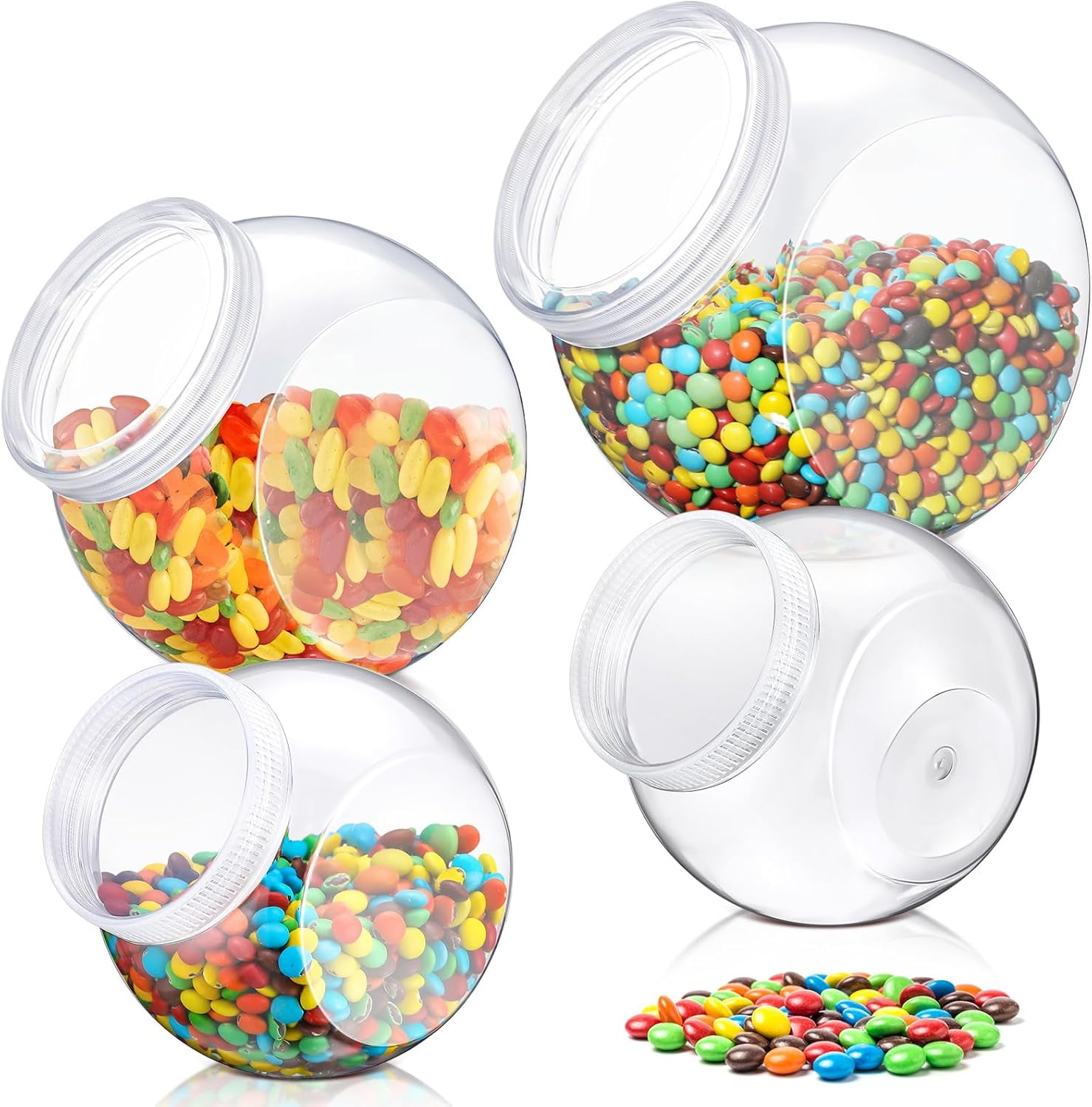 4 Pcs Plastic Candy Jar with Lid for Candy Buffet Large Storage Jar ...