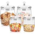 4 Pcs Plastic Cookie Jars with Lid, 128/128/74/74OZ Clear Candy ...