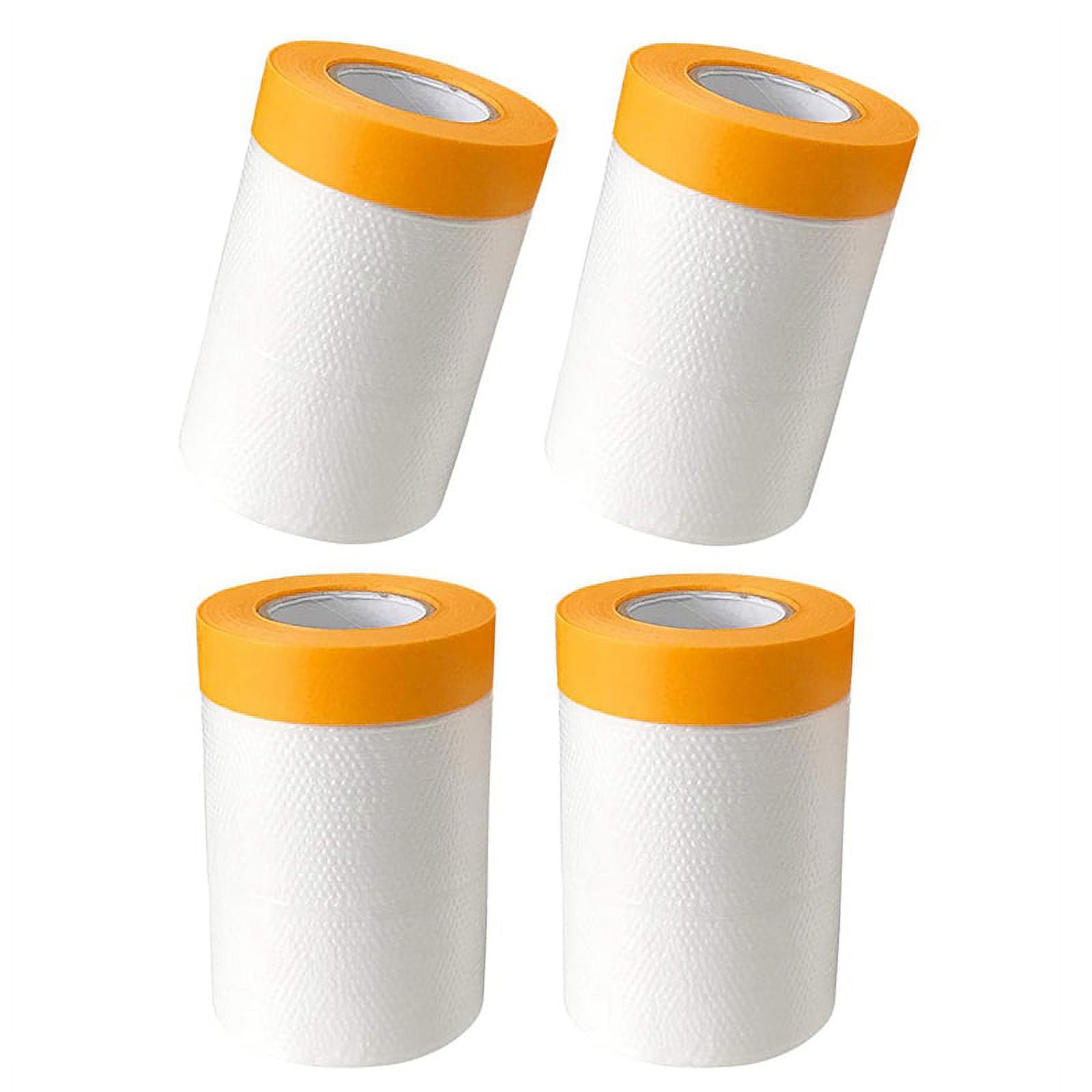 4 Pcs Plastic Dust Sheets Roll 0.55 x 20M Pre-Taped Masking Film Drop ...