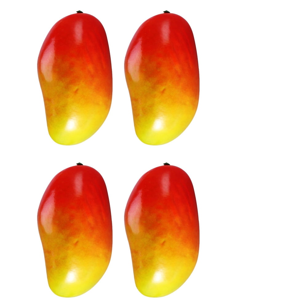 4 Pcs Artificial Fruit Set Plastic Mango Red Decorative Fruits for ...