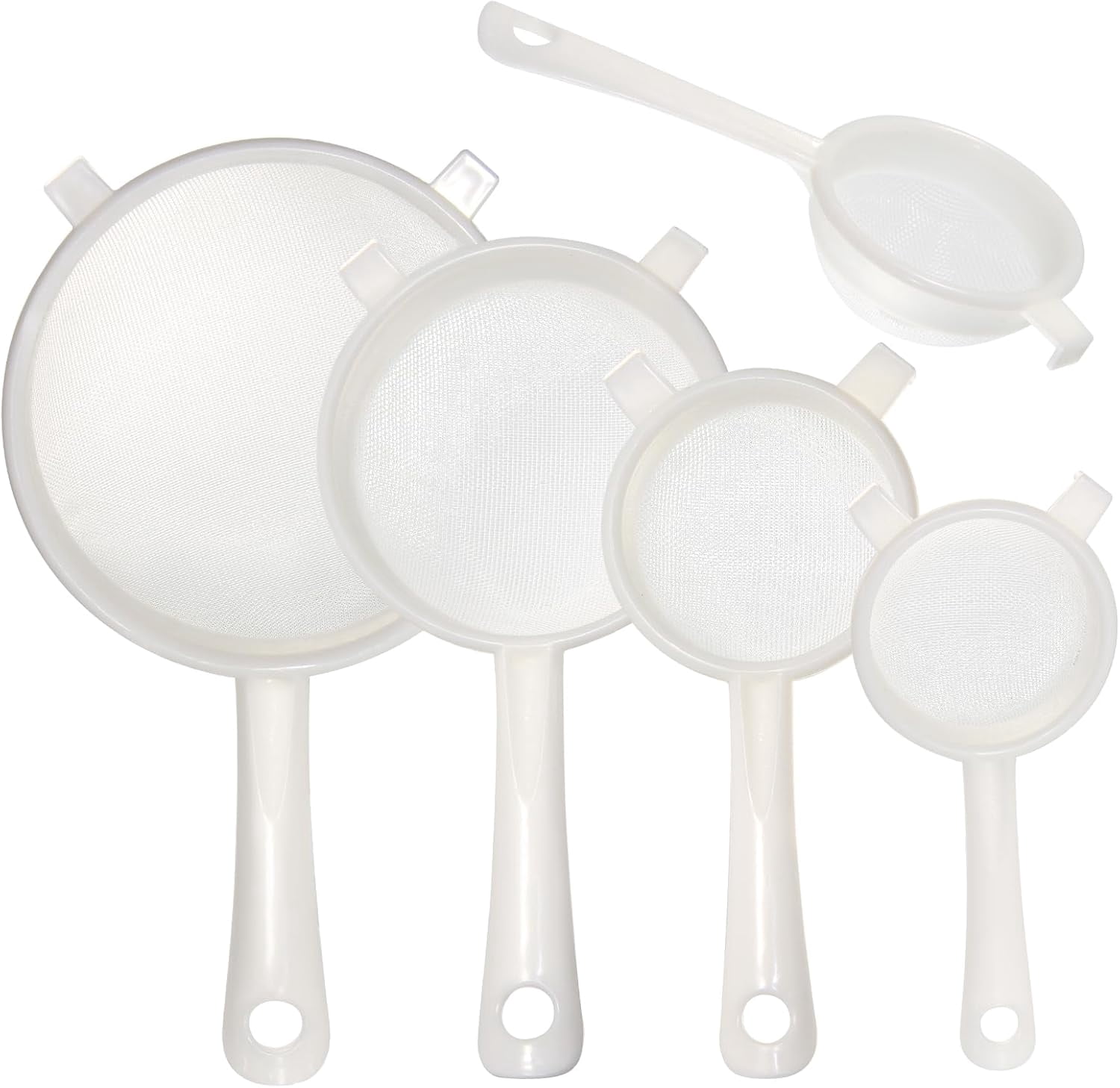 4 Pcs Plastic Nylon Mesh Strainer Colander with Handle Double Ear Fine ...