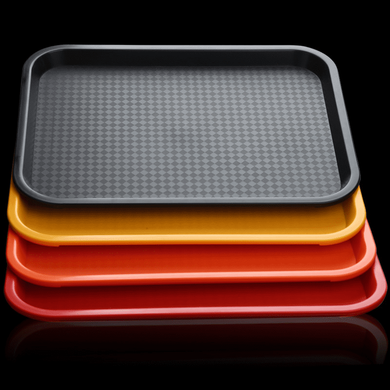 4 Pcs Plastic Serving Trays 16.9 in, Non-Slip Grilling Prep And Serve ...