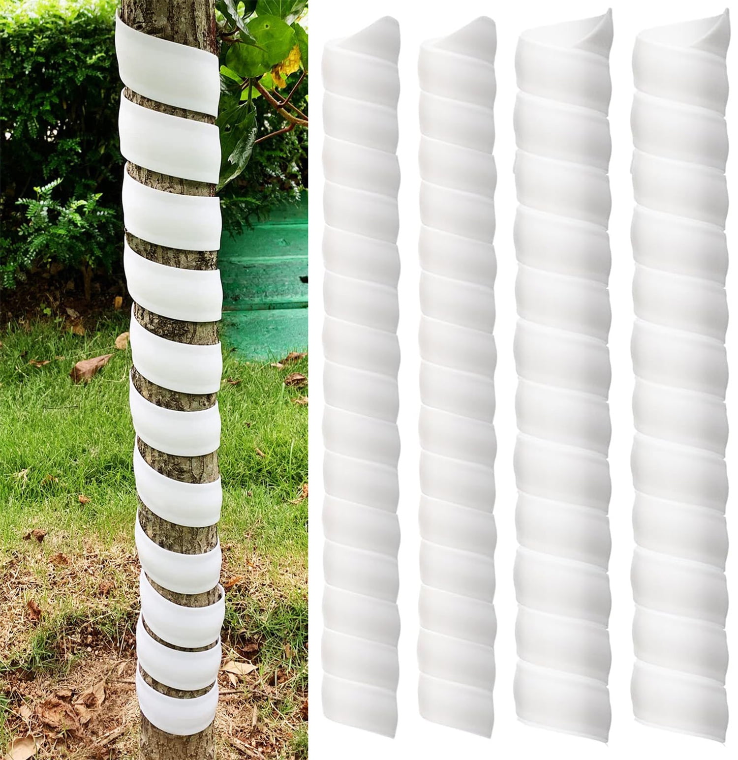 4 Pcs Plastic Spiral Tree Guard,Happon 2 Size Tree Wraps to Protect ...