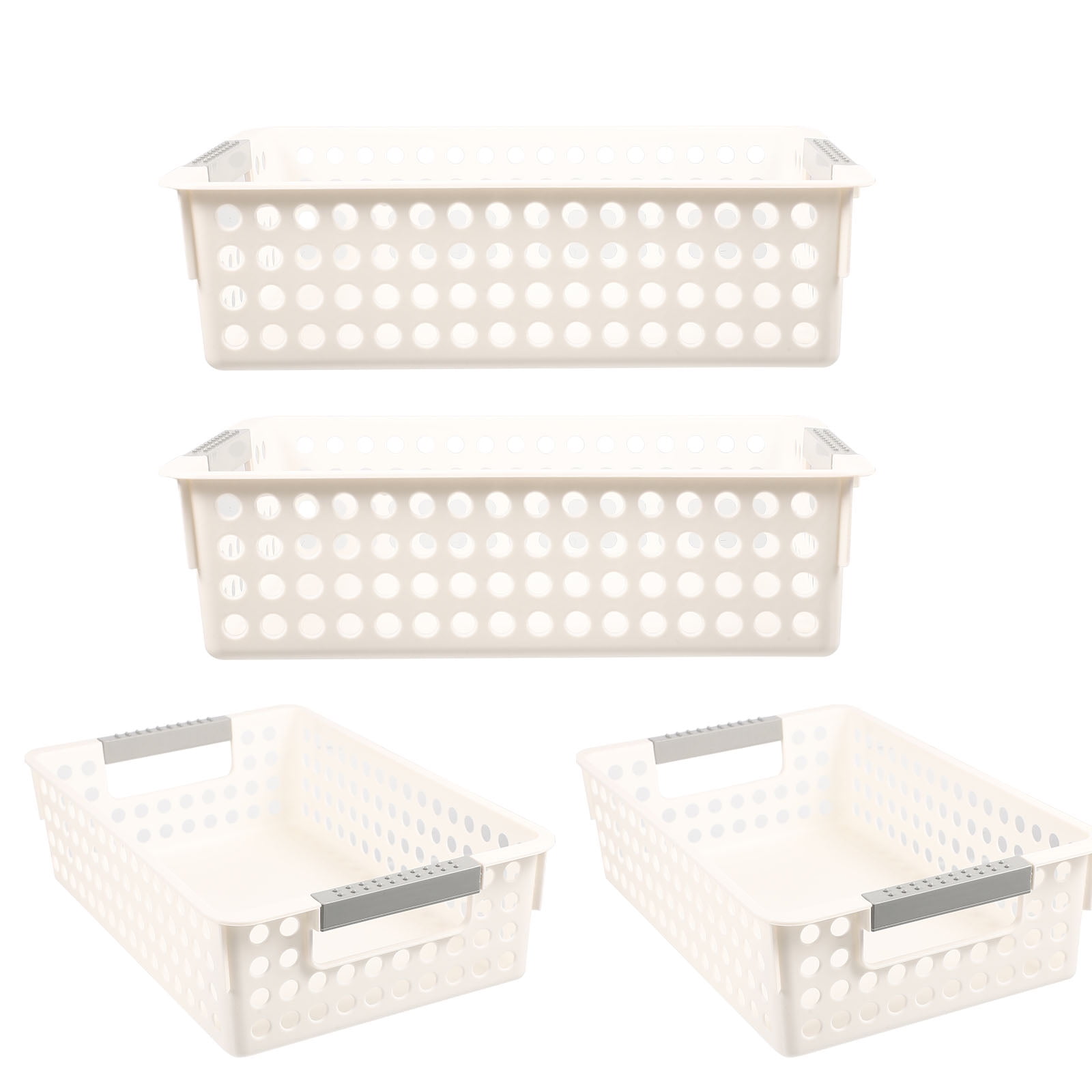 4 Pcs Plastic Storage Box Cubbies Cute Basket Big Baskets for Woven ...