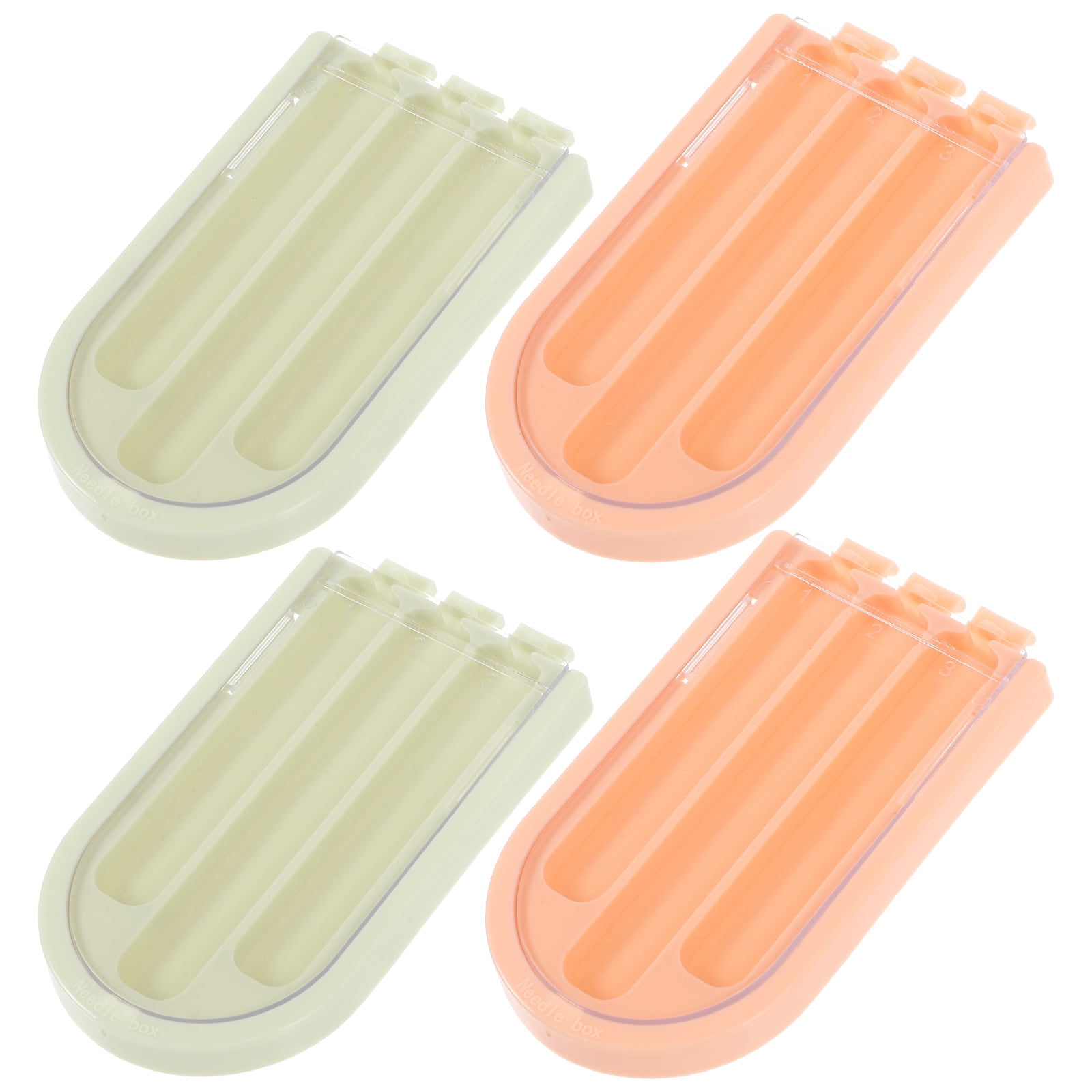 4 Pcs Plastic Storage Needle Box Sewing Needles Case Pin Holder ...