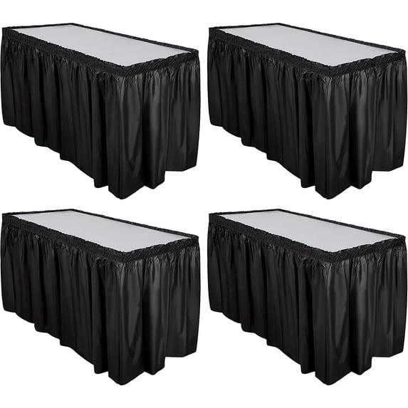 4 Pcs Plastic Table Skirt 29 Inches x 14 ft Disposable Table Skirt for ...