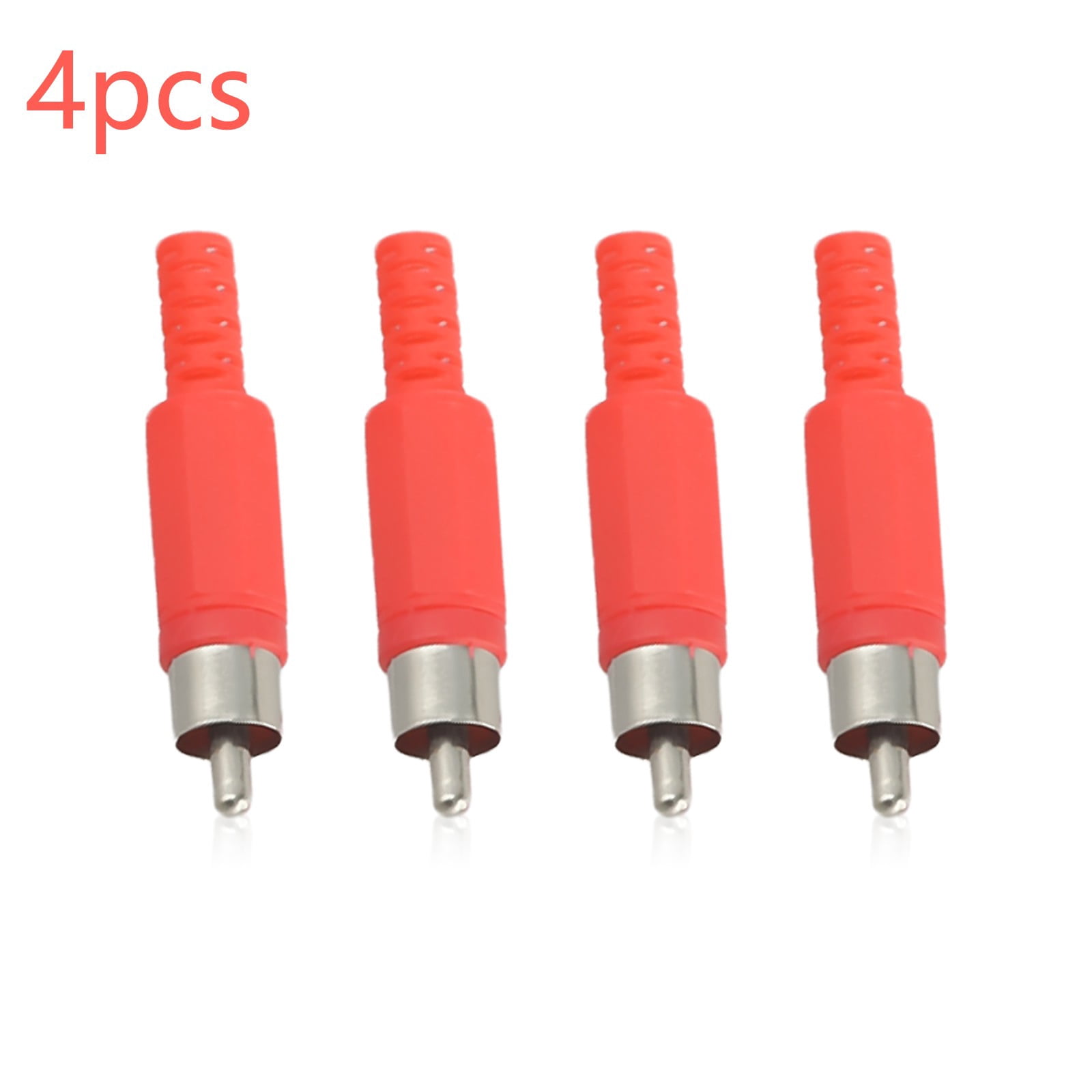 4 Pcs Plastic audio equipment male Plug RCA male welding Connector ...