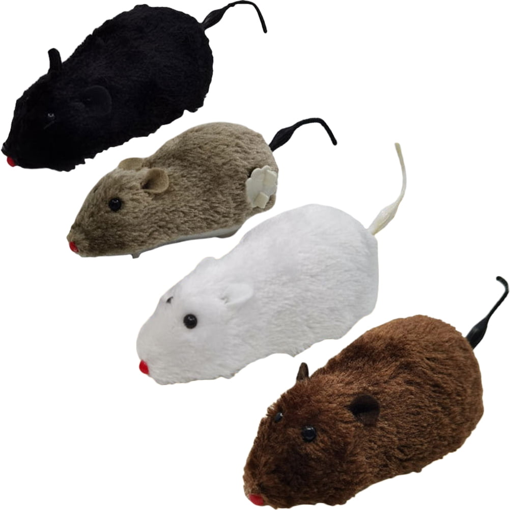 4 Pcs Plush Figure Toys Wind up Mice Cat Mouse Kitten for Indoor Cats ...