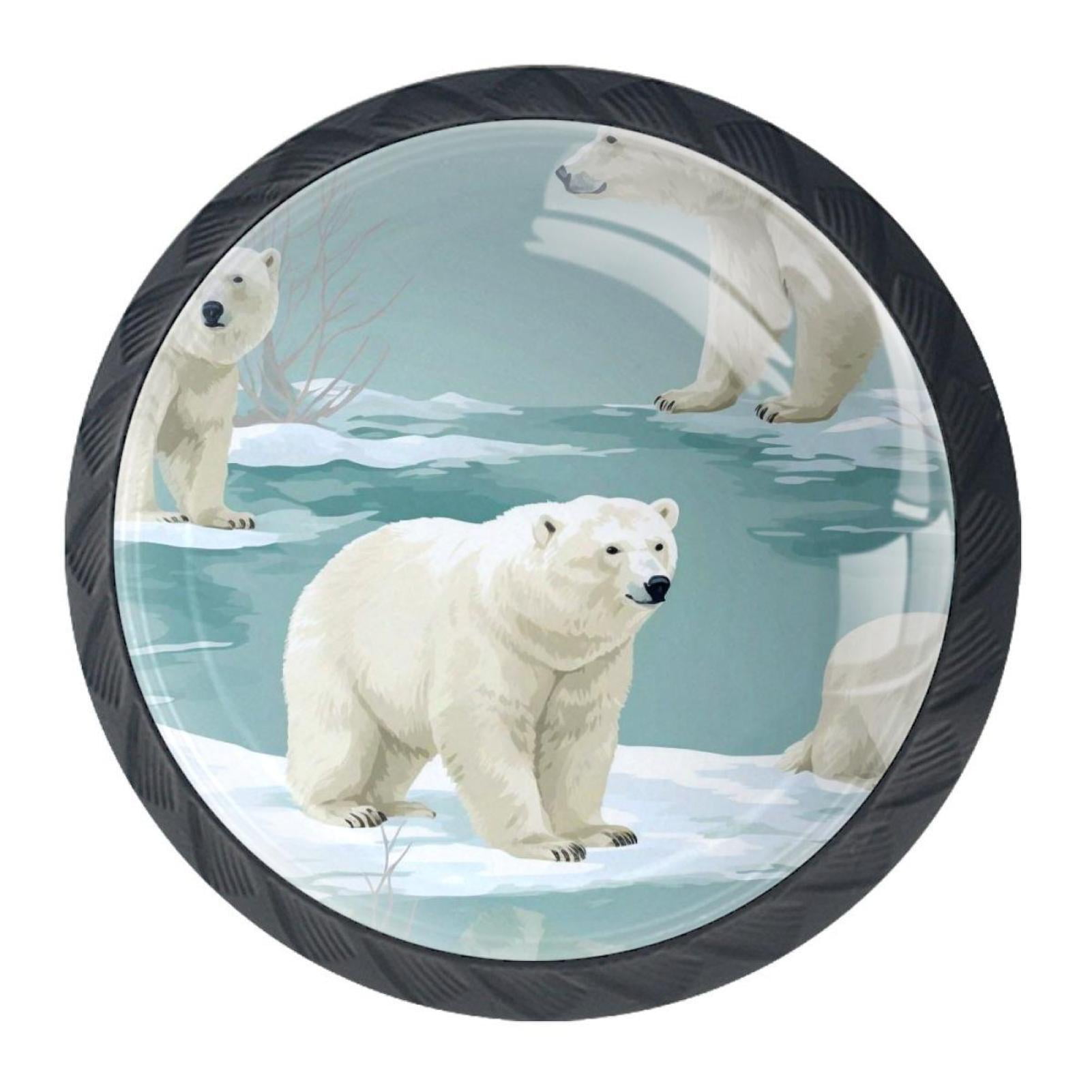 4 Pcs Polar Bear Knobs for Kitchen Cabinet Cupboard Dresser Bookcase ...