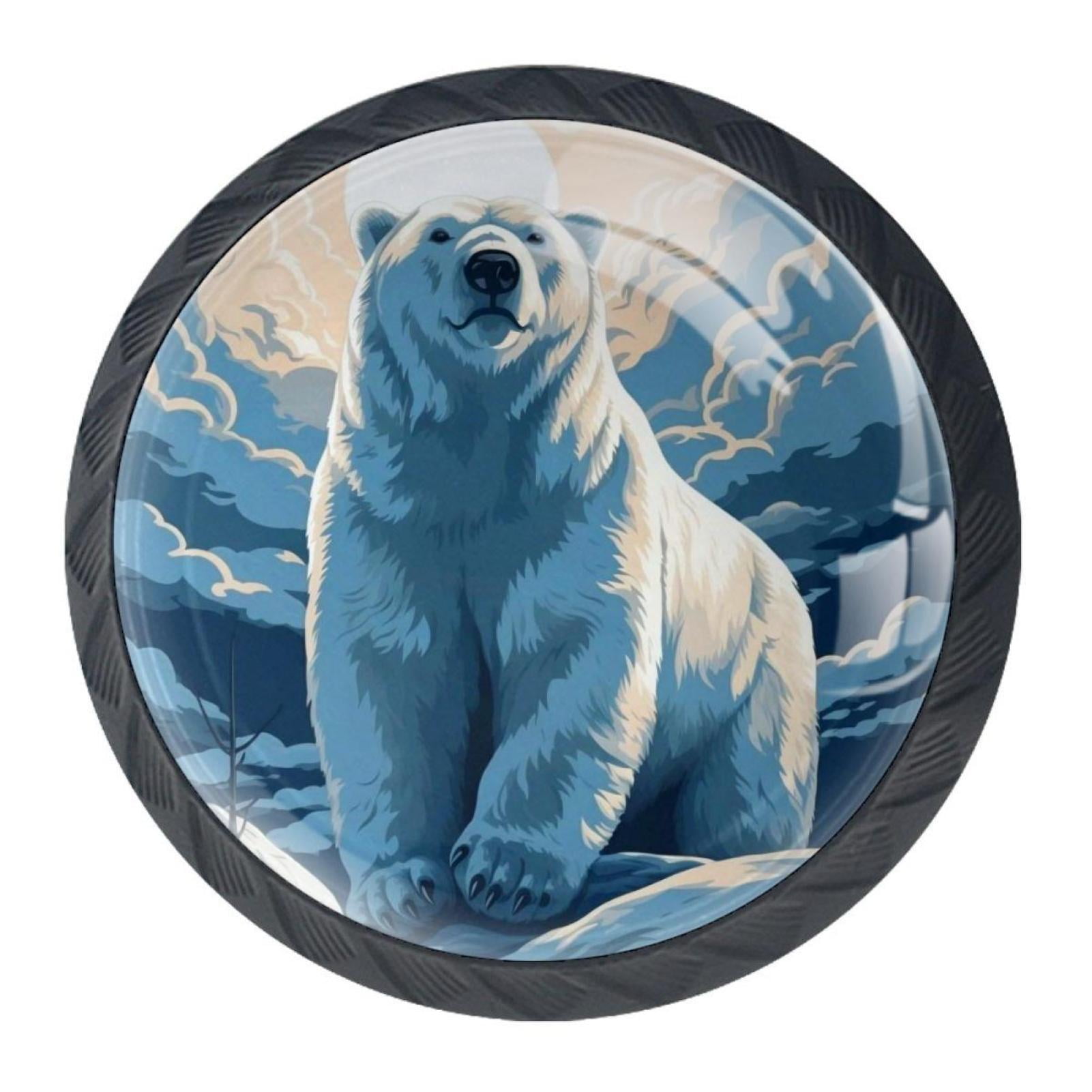 4 Pcs Polar Bear Knobs for Kitchen Cabinet Cupboard Dresser Bookcase ...