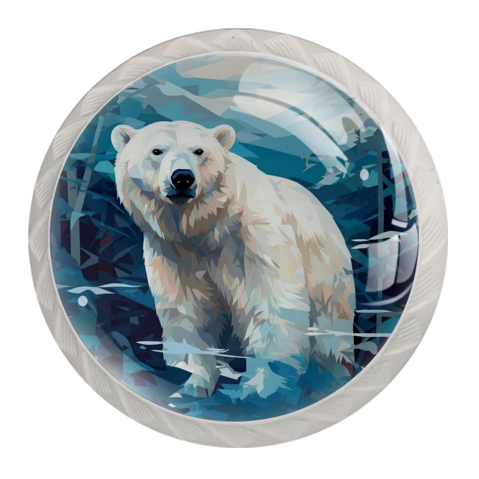 4 Pcs Polar Bear Knobs for Kitchen Cabinet Cupboard Dresser Bookcase ...
