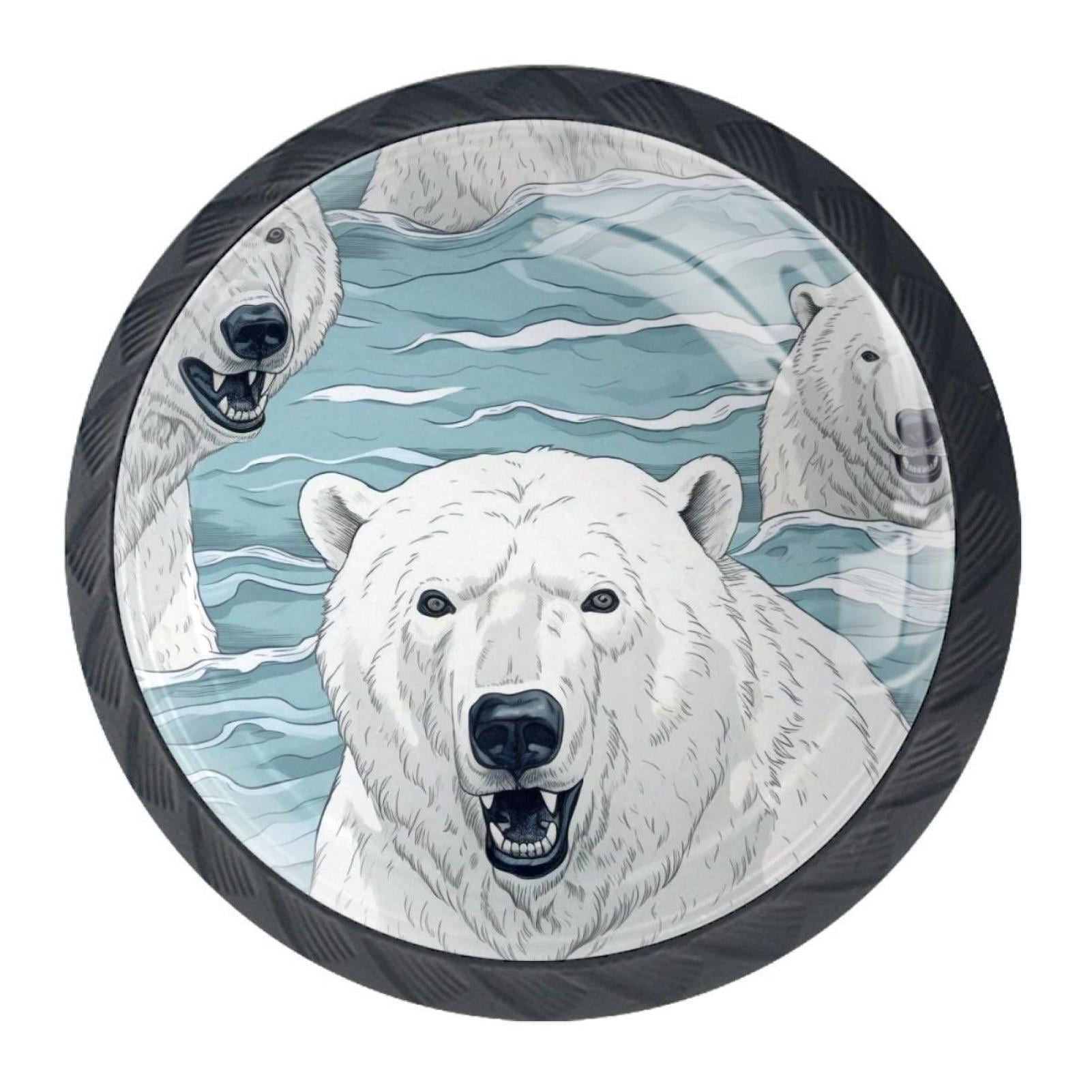 4 Pcs Polar Bear Knobs for Kitchen Cabinet Cupboard Dresser Bookcase ...