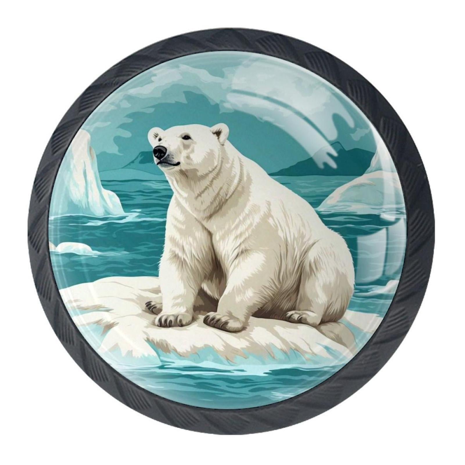 4 Pcs Polar Bear Knobs for Kitchen Cabinet Cupboard Dresser Bookcase ...