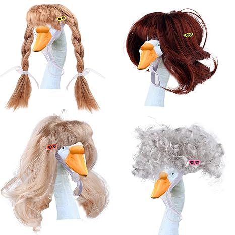 4 Pcs Porch Goose Wigs,Porch Goose Outfit Suitable for 17 Inch and 23 ...