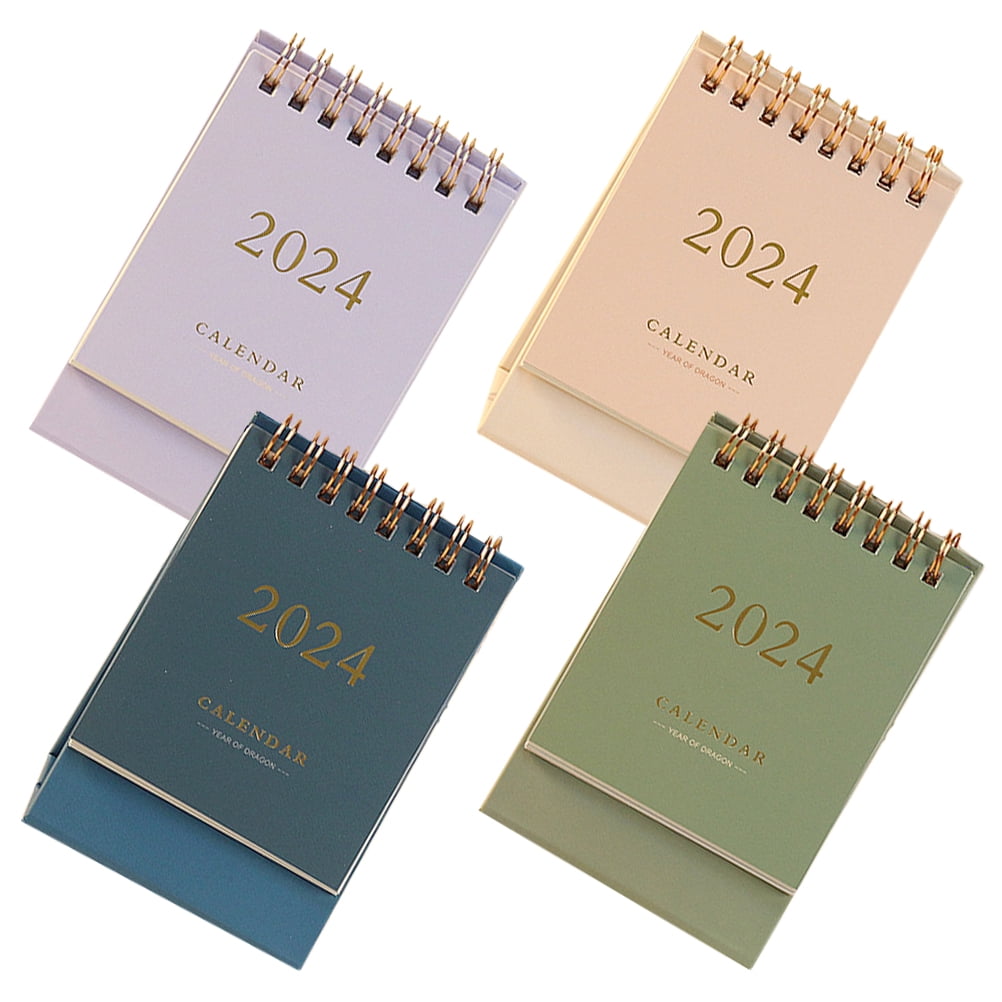 4 Pcs Portable Desktop Mini Calendar Monthly Notepad Standing Pocket ...