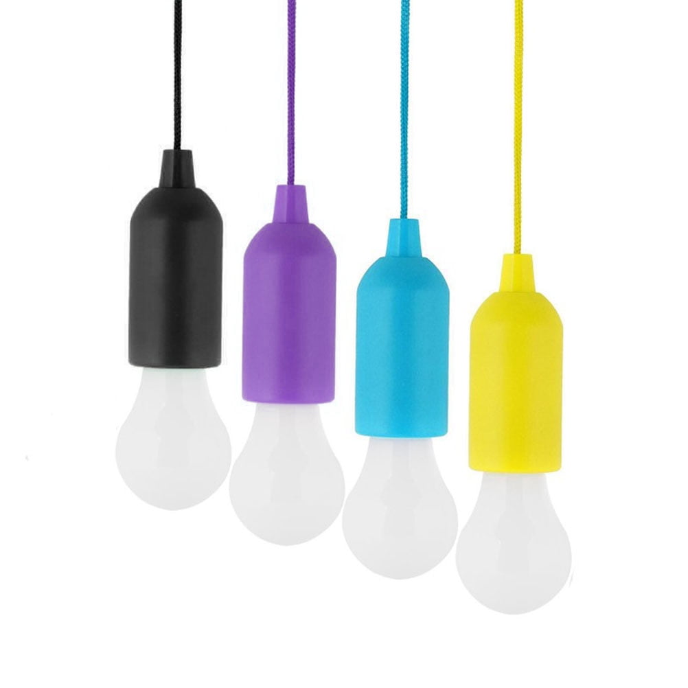 4 Pcs Portable LED Pull Cord light Bulb Outdoor/Indoor Hanging Bulb ...