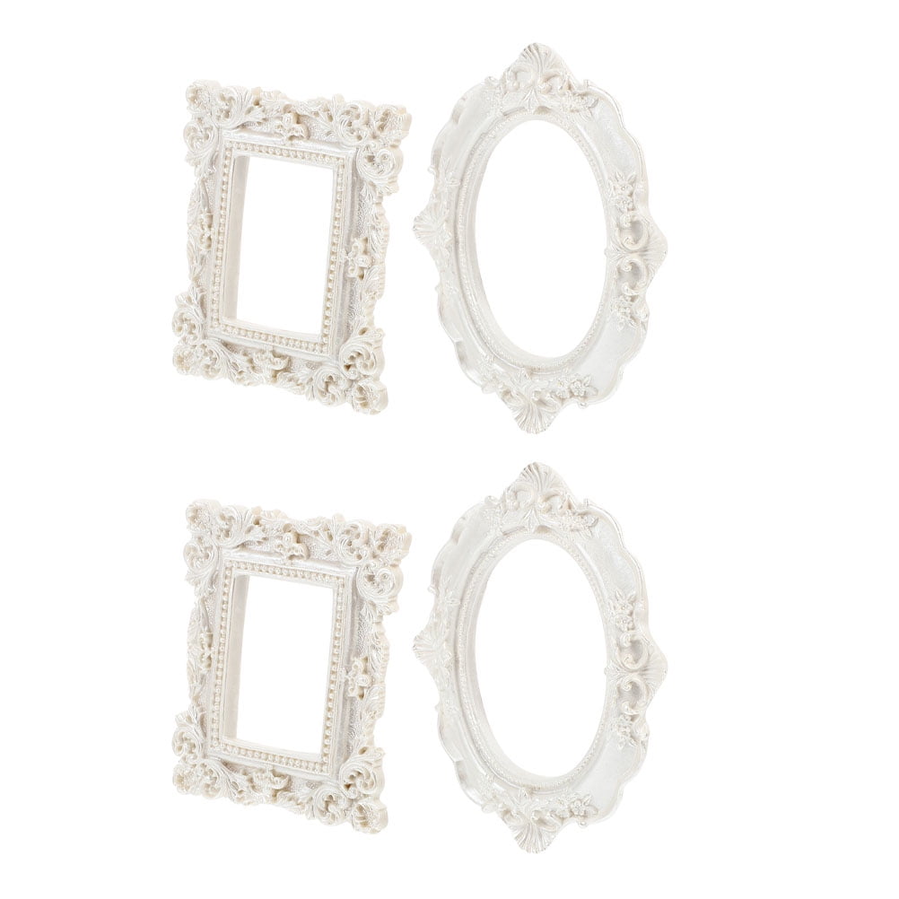 4 Pcs Practical Photo Frame Prop Antique Vintage Frames White - Walmart.com