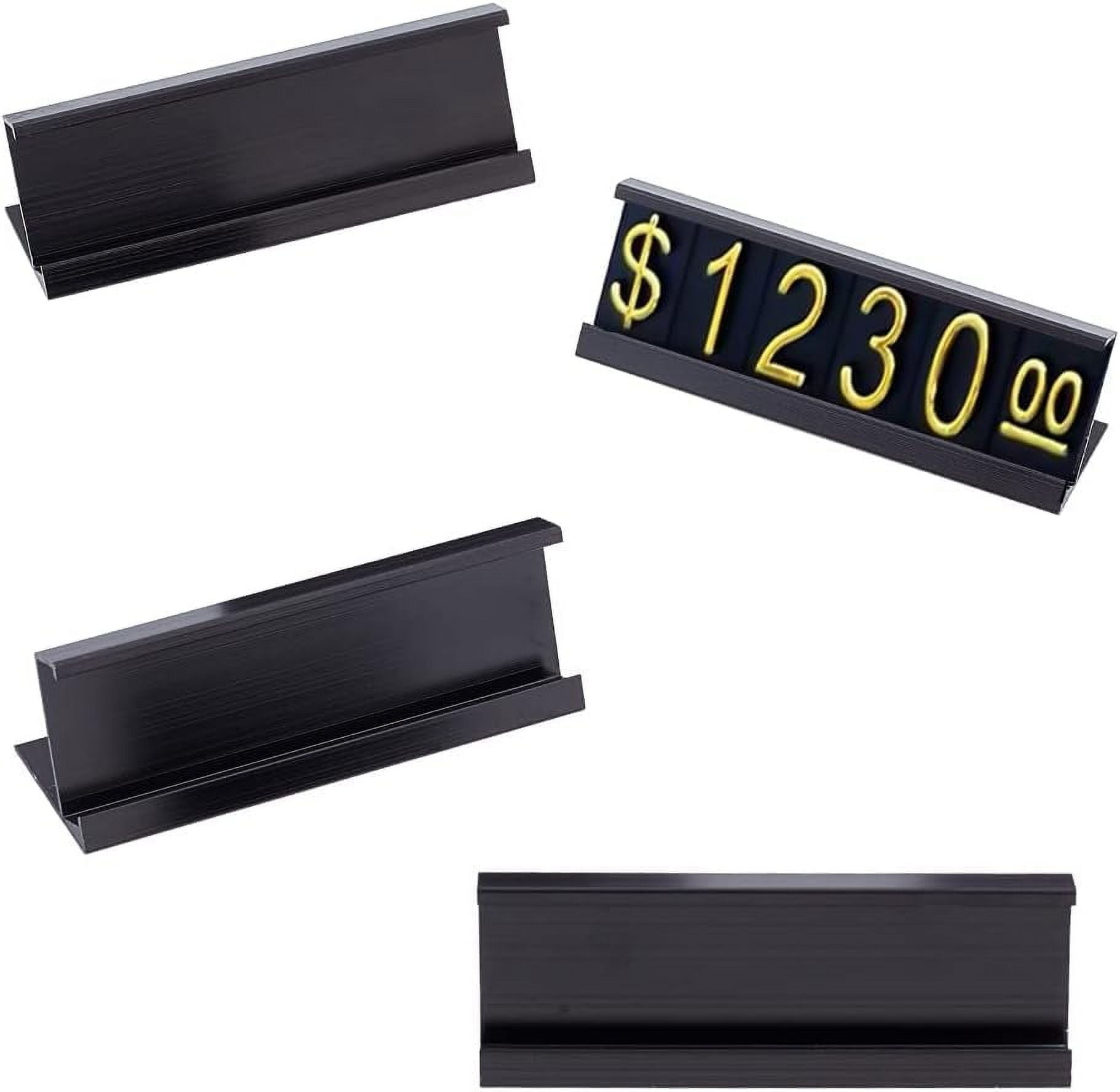 4 Pcs Price Display Stand Black Aluminium Alloy Base for Price Tag ...