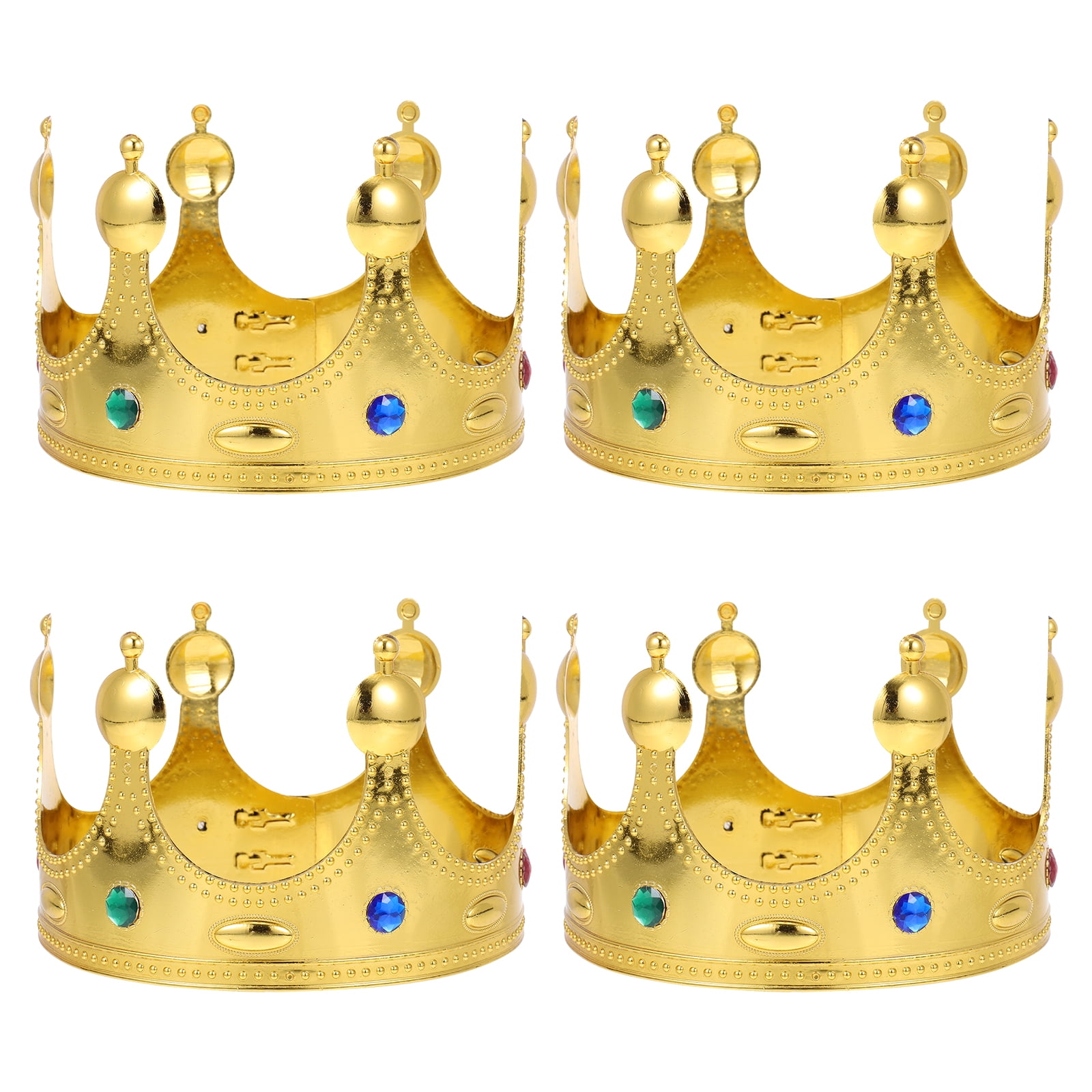 4 Pcs Prince Crown Gold Crowns King for Kids Royal Men Toddler Golden ...