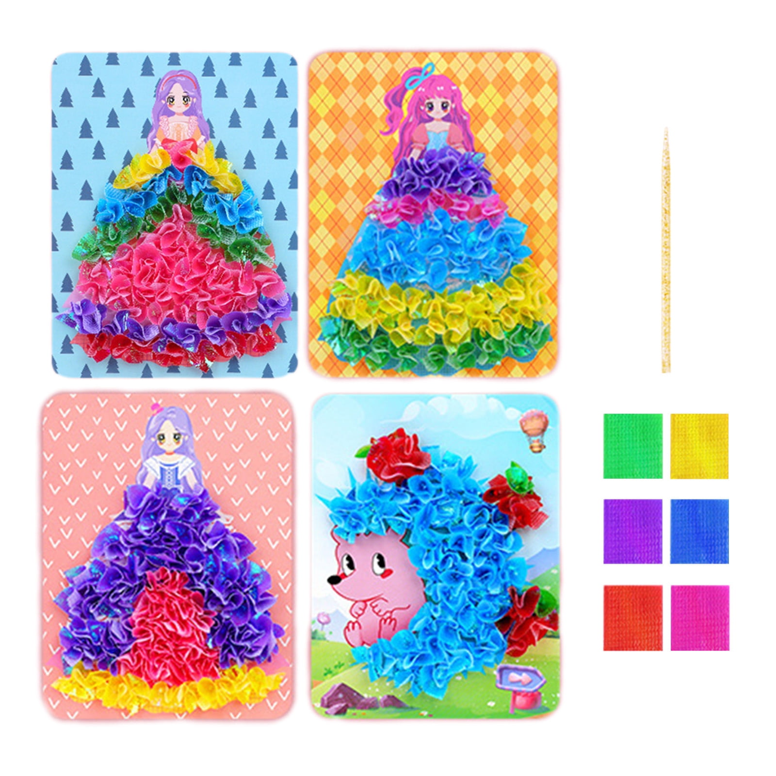 4 Pcs Princess Dress Up Poke Art Kit - Creative Craft Set, Fun Activity ...