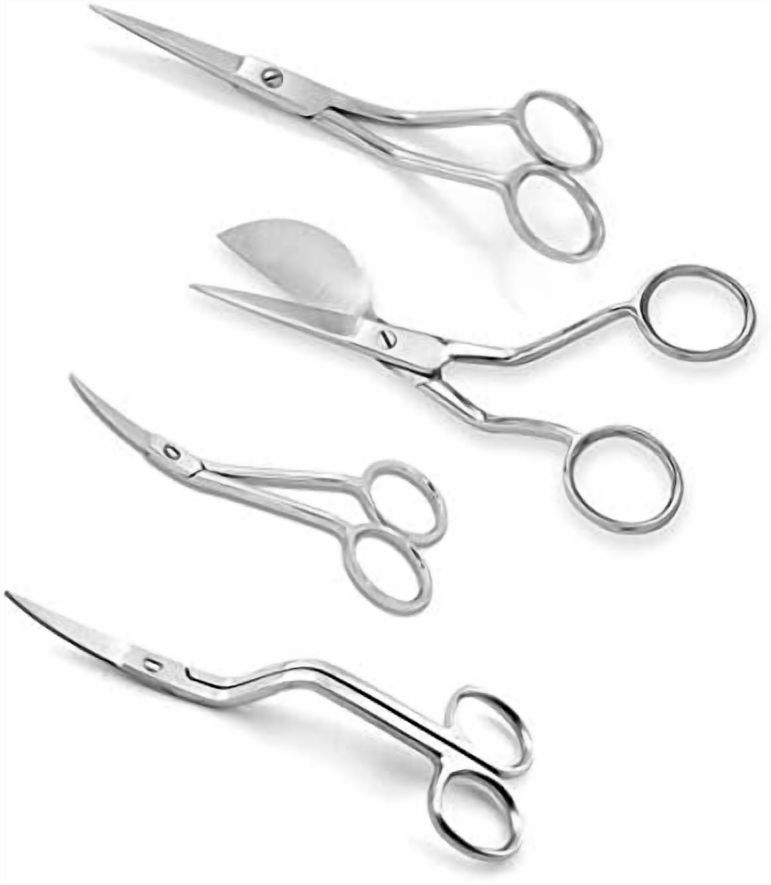 4 Pcs Professional Embroidery Duckbill Applique Scissors - Stainless ...