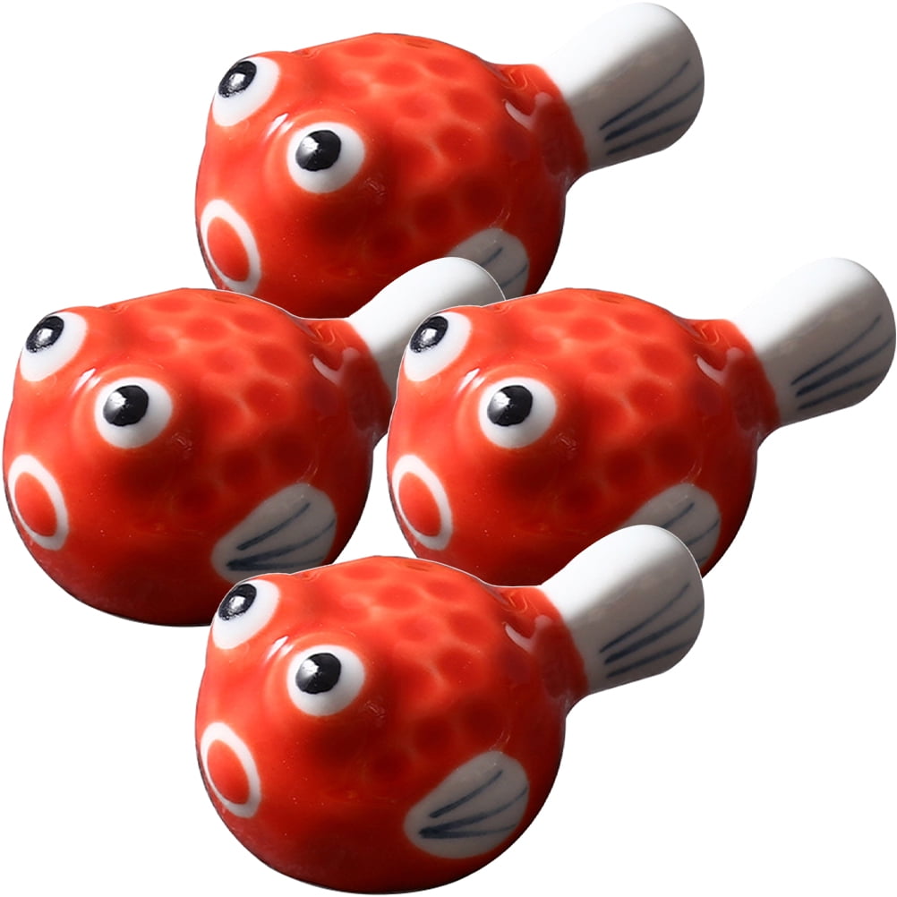 4Pcs Ceramic Puffer Fish Chopstick Rest Japanese Style Tableware Holder ...