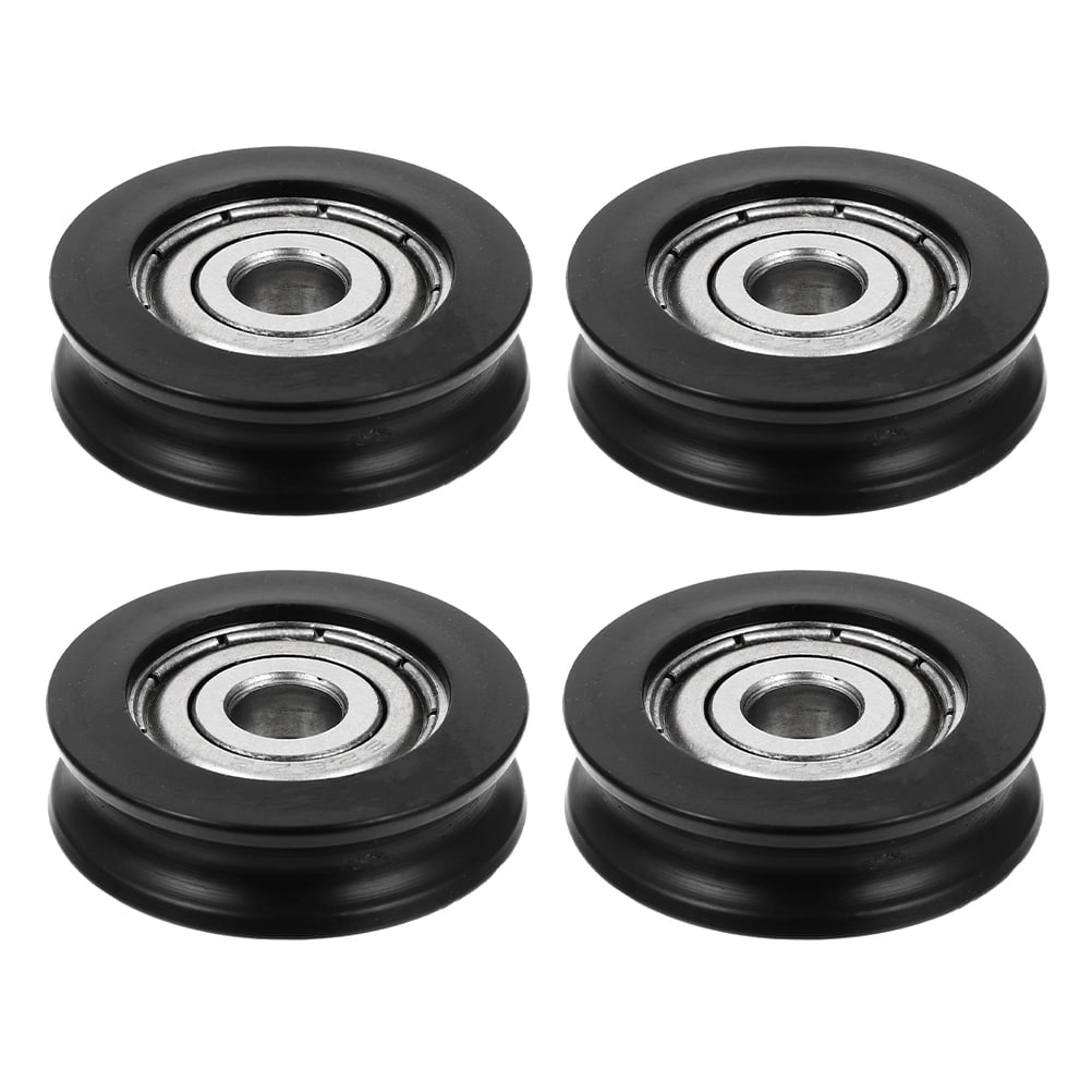 4 Pcs Pulley Wheel Track Pulleys Door and Window Drawer Black - Walmart.com