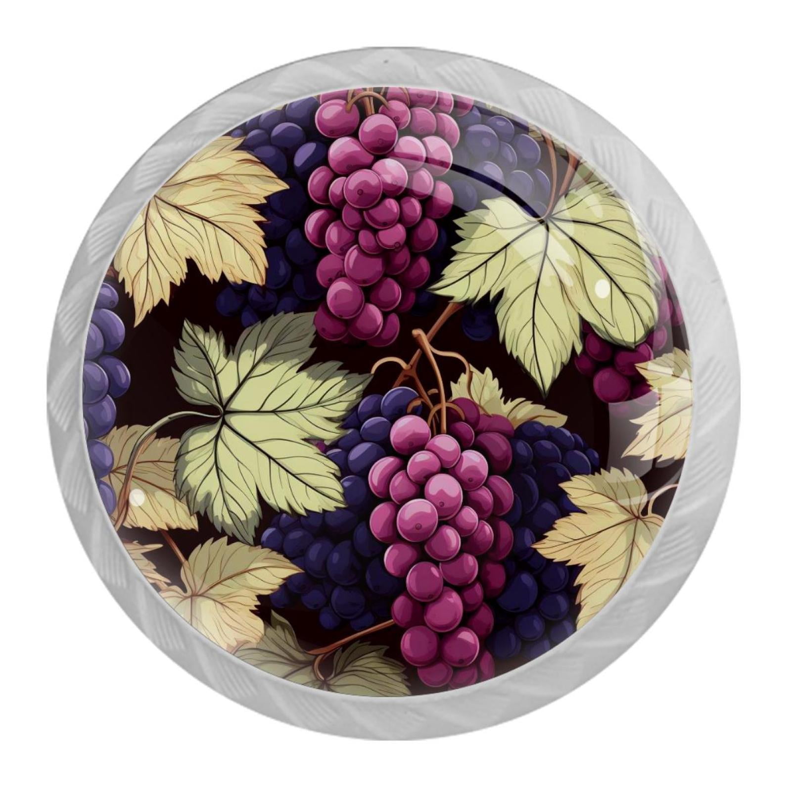 4 Pcs Purple Grape Cupboard Cabinet Knobs Crystal Glass Pulls Handles Knobs for Dresser Drawers ...