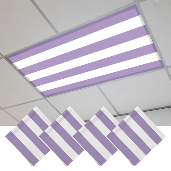 4 Pcs Purple Stripes Fluorescent Light Covers Modern Artistic Parallel ...