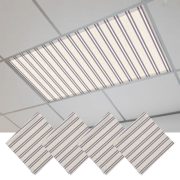 4 Pcs Purple Ticking Stripes Fluorescent Light Covers Minimalist ...