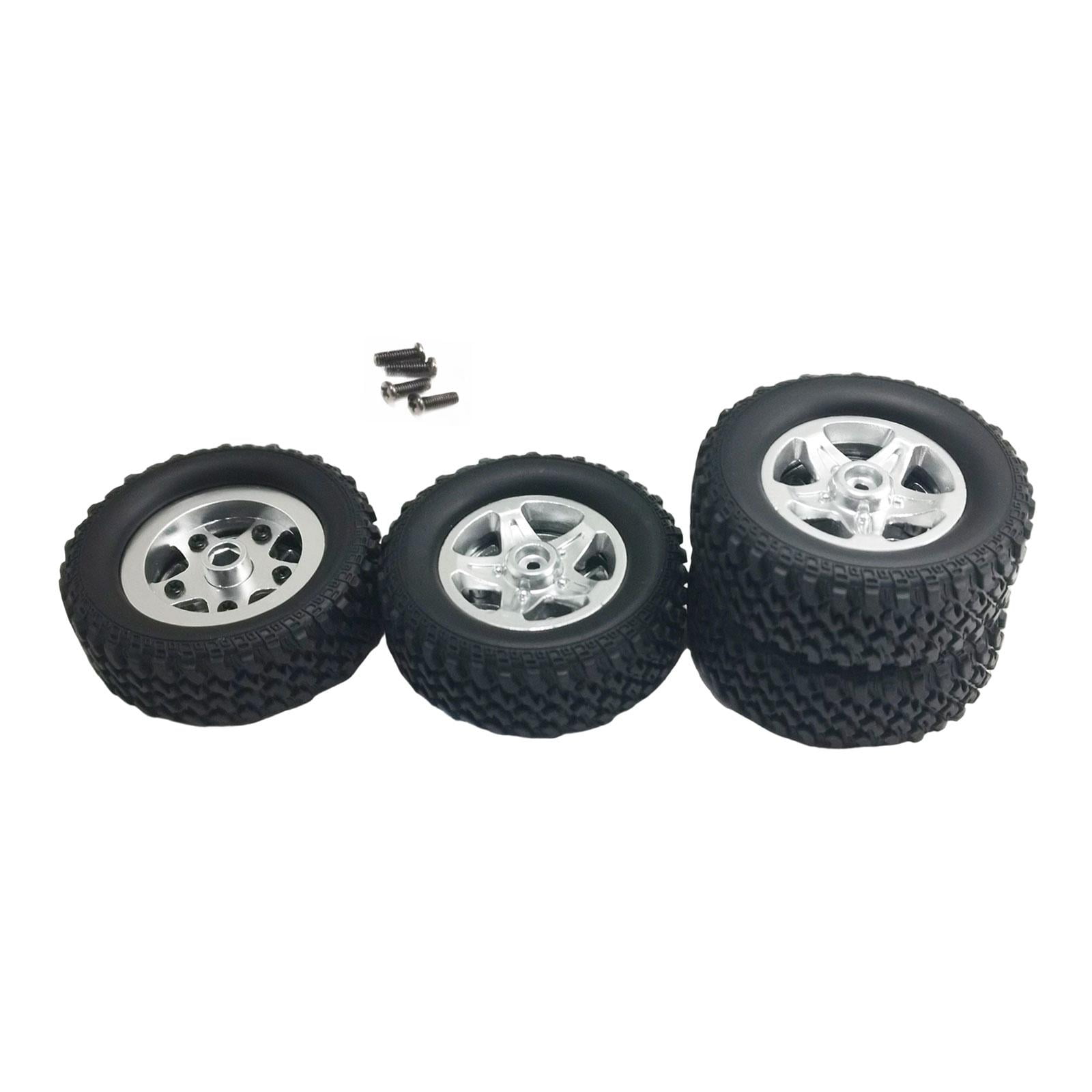 4 Pcs RC Wheels and Tires Set Metal Material Upgrade for 1 12 Scale ...