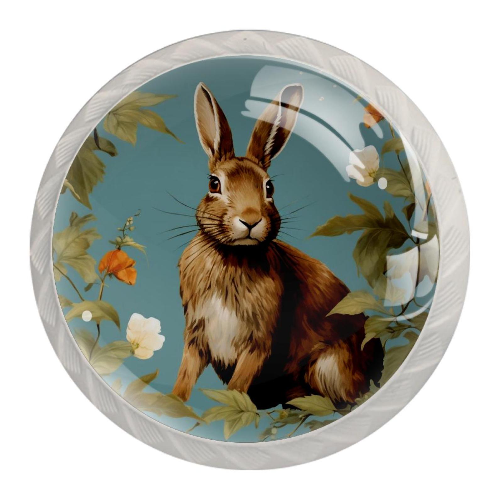 4 Pcs Rabbit Knobs for Kitchen Cabinet Cupboard Dresser Bookcase Drawer ...