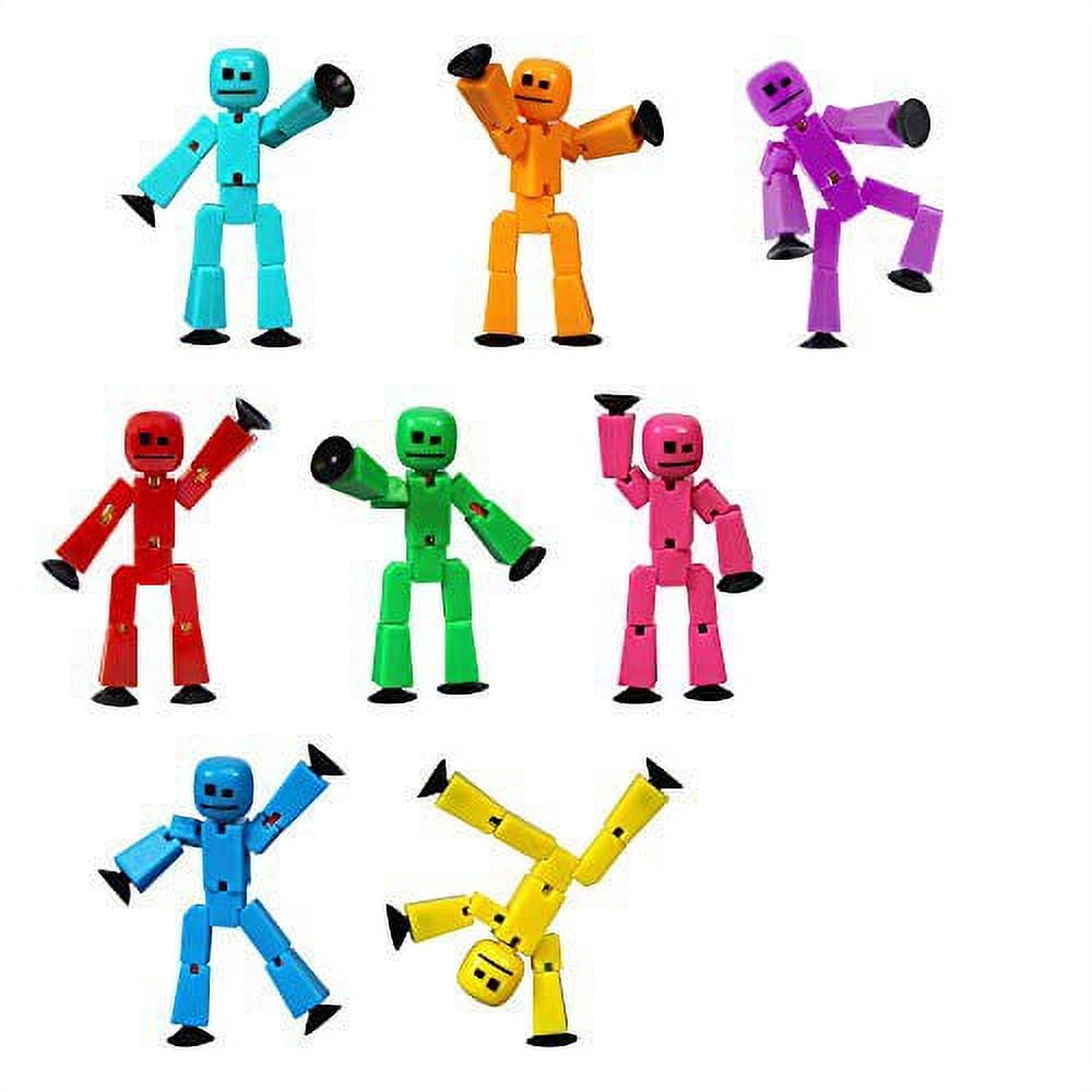 4 Pcs Stikbot Animation Toys, Random Color, Pose-able Sticky Robots ...