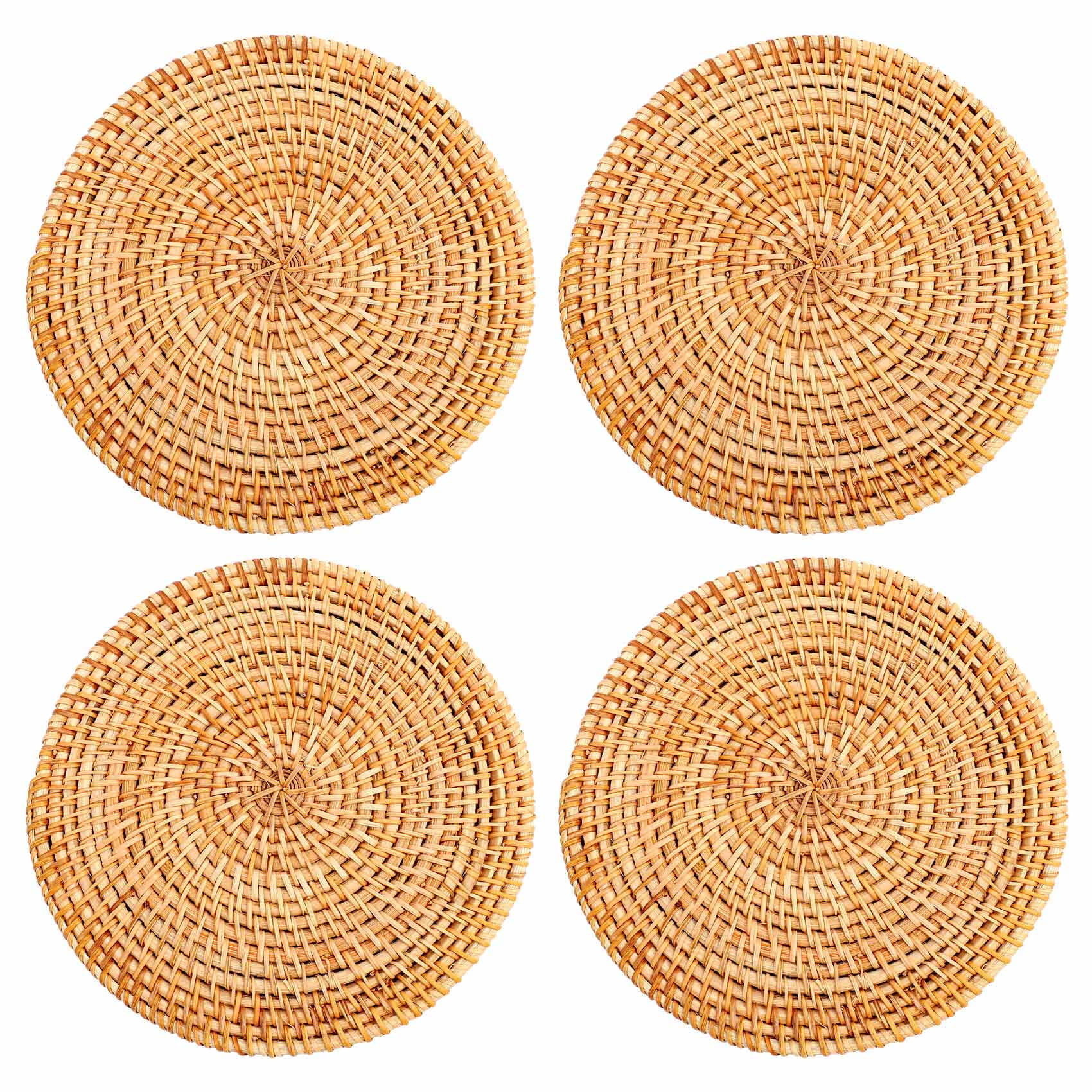 4 Pcs Rattan Trivets for Hot Dishes-Insulated Hot Pads, Pot Holder for ...
