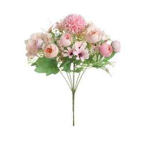 "Lyacmy Artificial Hydrangea Flowers 21"" Real Touch Latex Pink with ...