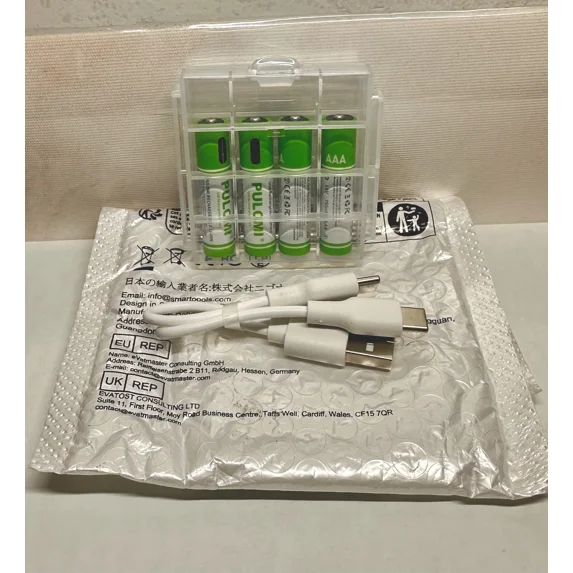 4 Pcs Rechargeable Aaa Lithium Ion Li-Ion Batteries 1.5V 750 Mwh & Usb ...