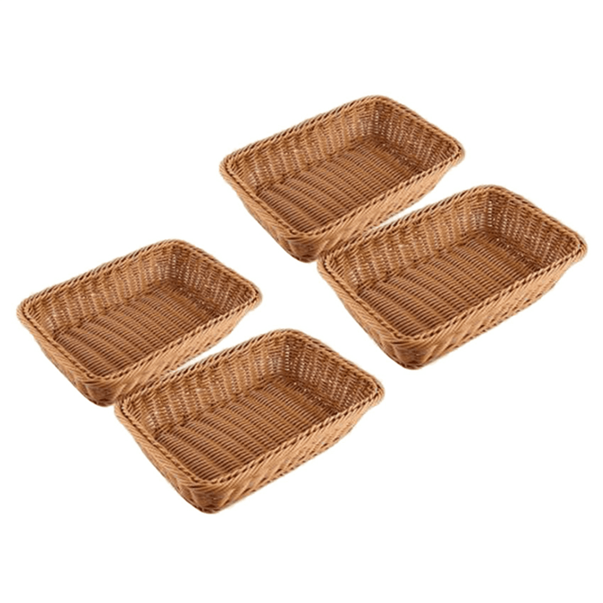 4 Pcs Rectangular Basket for Table or Counter Display Bread,Fruits and ...