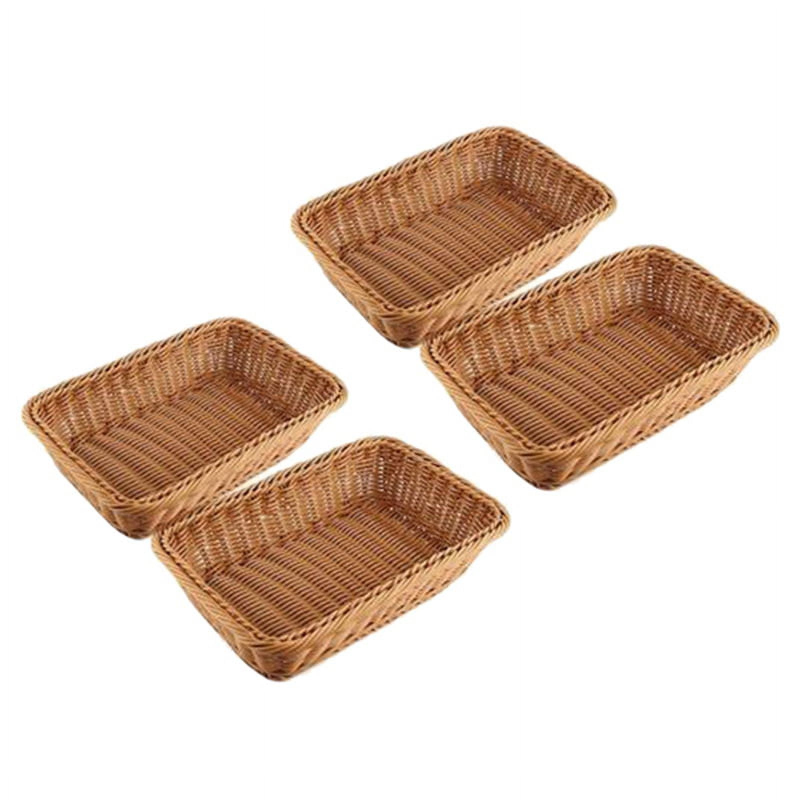 4 Pcs Rectangular Basket for Table or Counter Display for Bread,Fruits ...