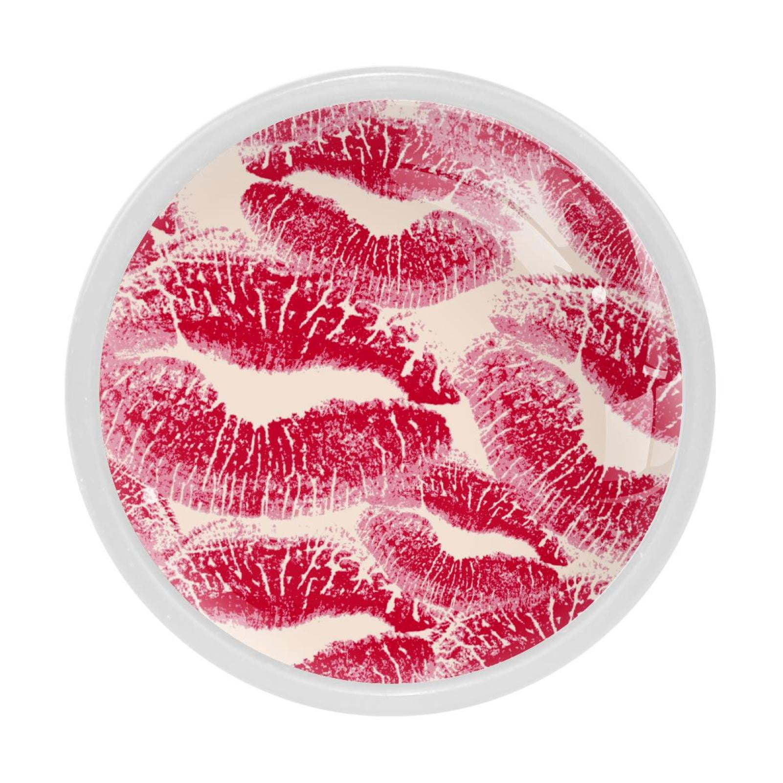 4 Pcs Red Lips Knobs for Kitchen Cabinet Cupboard Dresser Bookcase ...