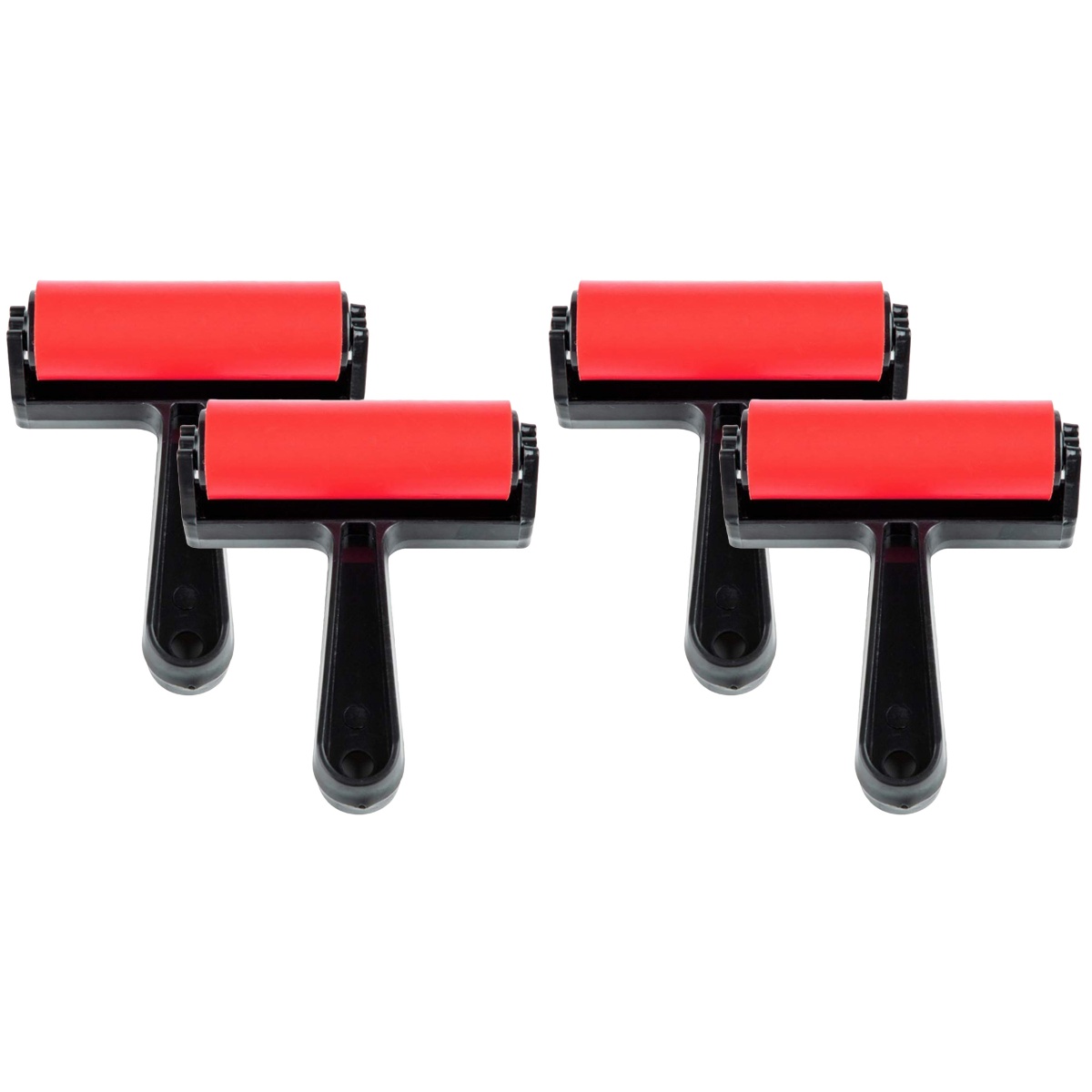 4 Pcs Red Roller Hand Tools Crafting Rollers Paintings Small Craft ...