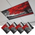 4 Pcs Red Tree Fluorescent Light Covers Romantic Fall Rustic Moon Gray ...