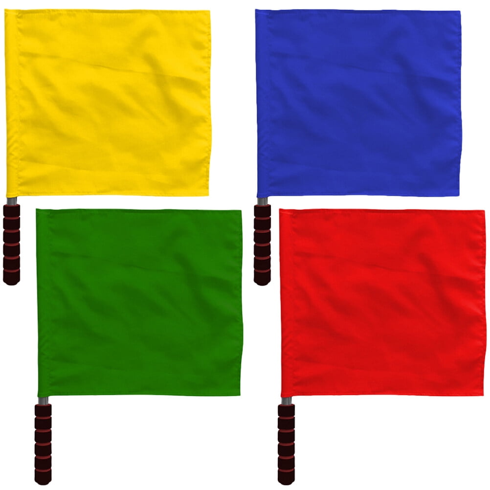 4 Pcs Referee Hand Flags Conducting Waving Emblems Banner Special Red ...