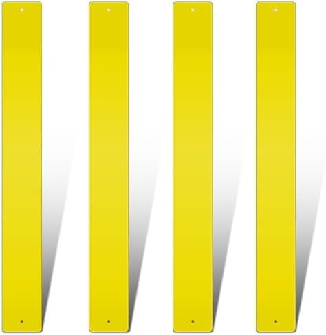 4 Pcs Reflective Sign Post Panel 30'' x 3'' Yellow Green Reflective ...