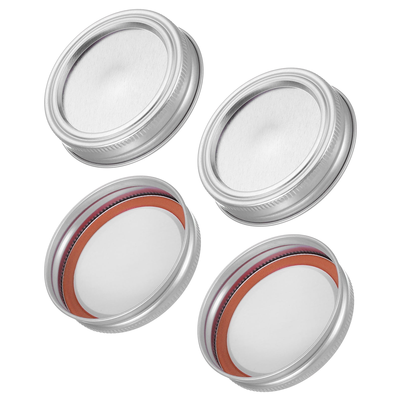 4 Pcs Regular Mason Jar Lids and Bands Set Split-type Canning Lids for ...