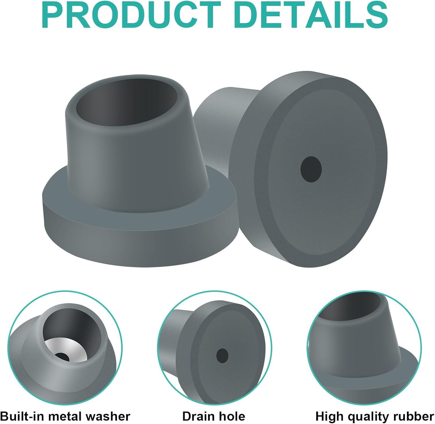 4 Pcs Replacement Feet for Bath Chair Leg Caps Heavy Duty Slope Rubber ...