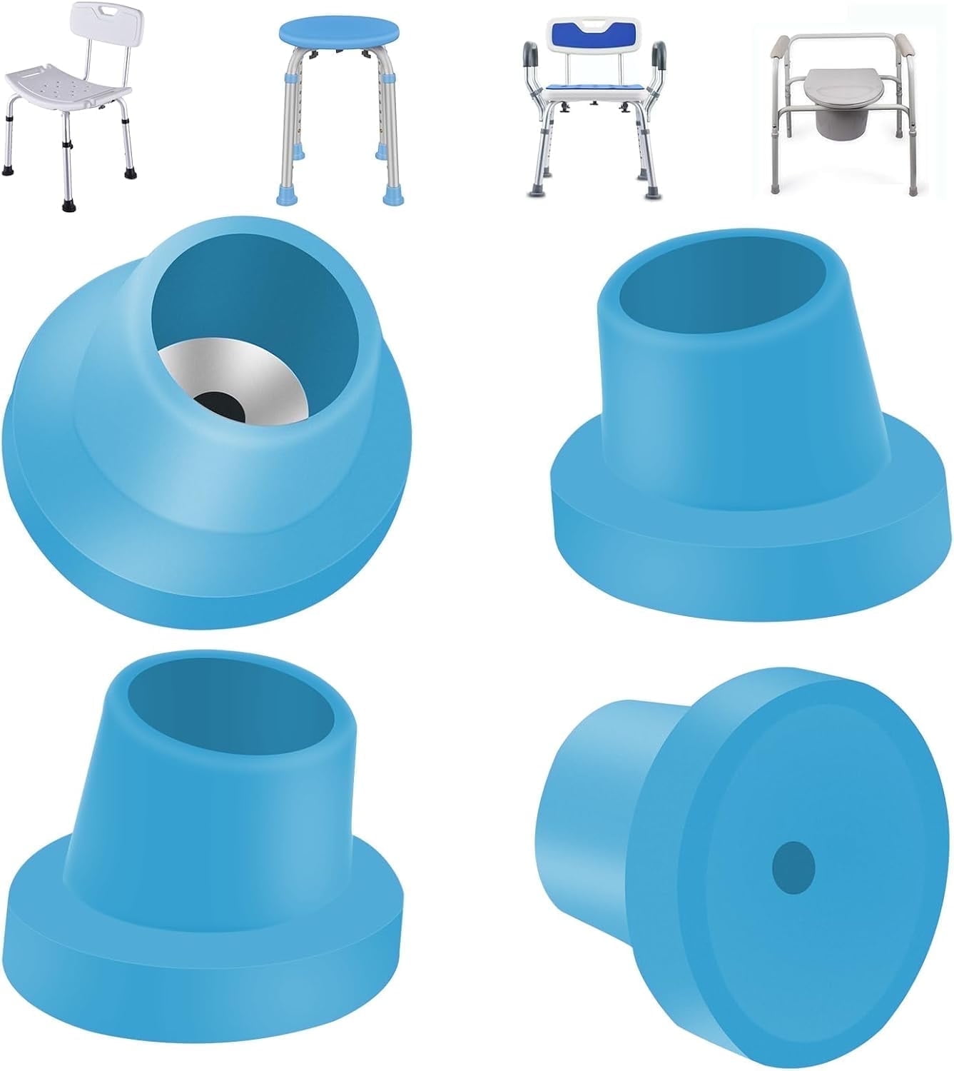 4-Pack Replacement Feet for Shower Chair and Bath Seat, Heavy-Duty ...