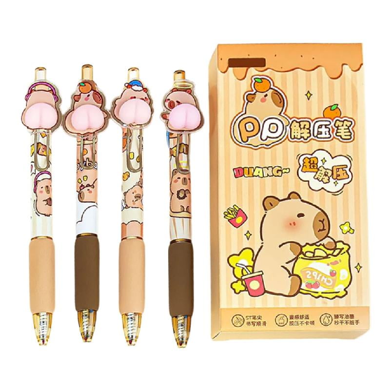 4 Pcs Retractable Gel Pen Cartoon Panda Neutral Pen Black Inks Pressing ...